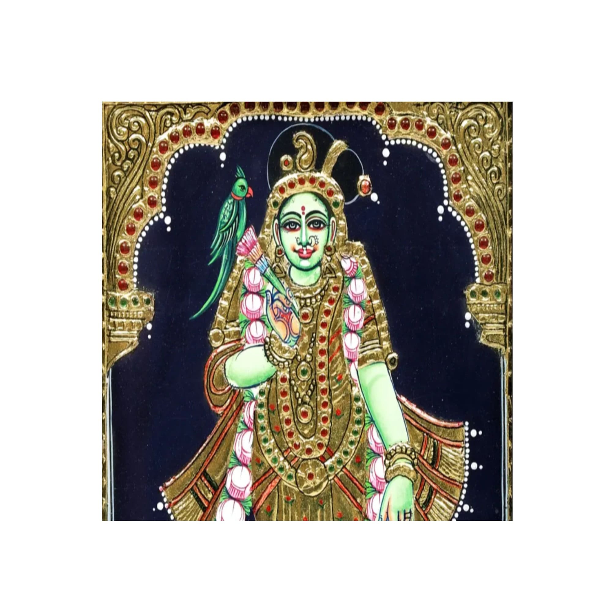 Devi Meenakshi Tanjore Painting Traditional Colors With 24K Gold ...
