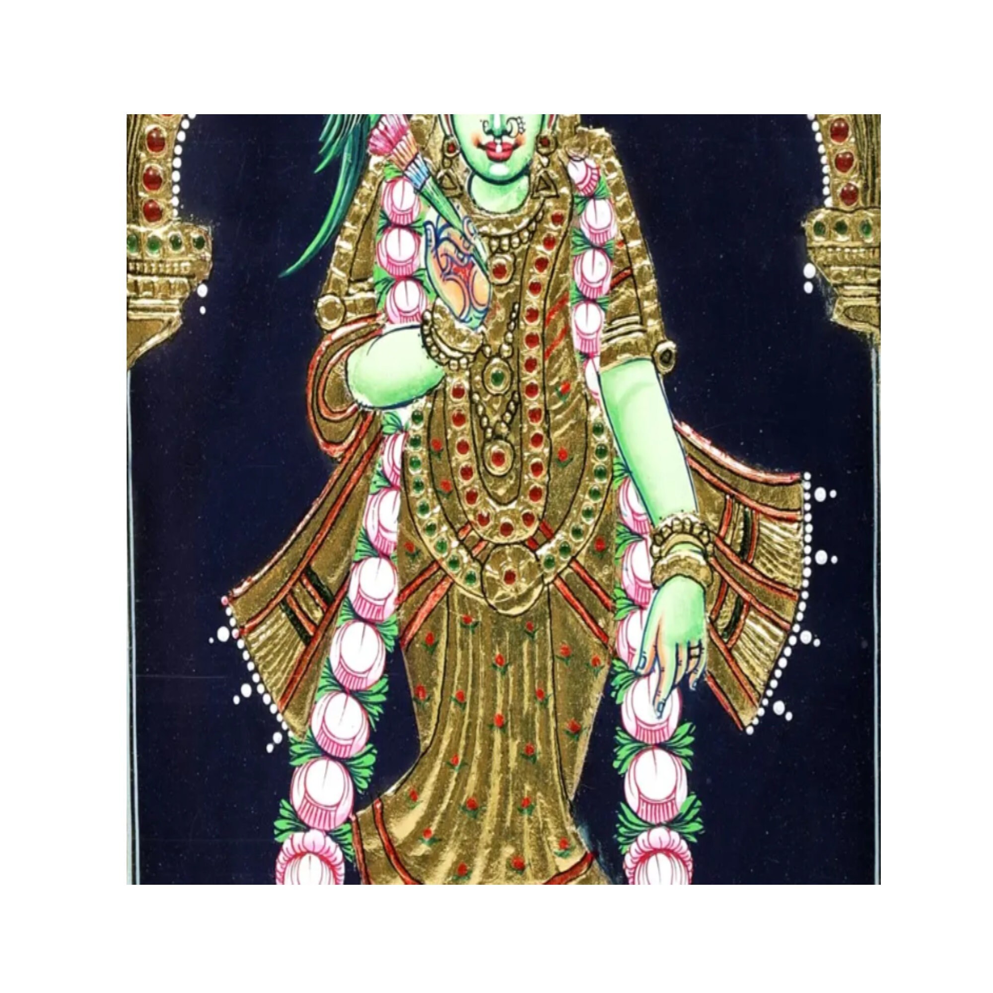 Devi Meenakshi Tanjore Painting Traditional Colors With 24K Gold ...