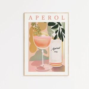 Cute Aperol Cocktail Poster, Digital Download, Cute Orange Aperol ...
