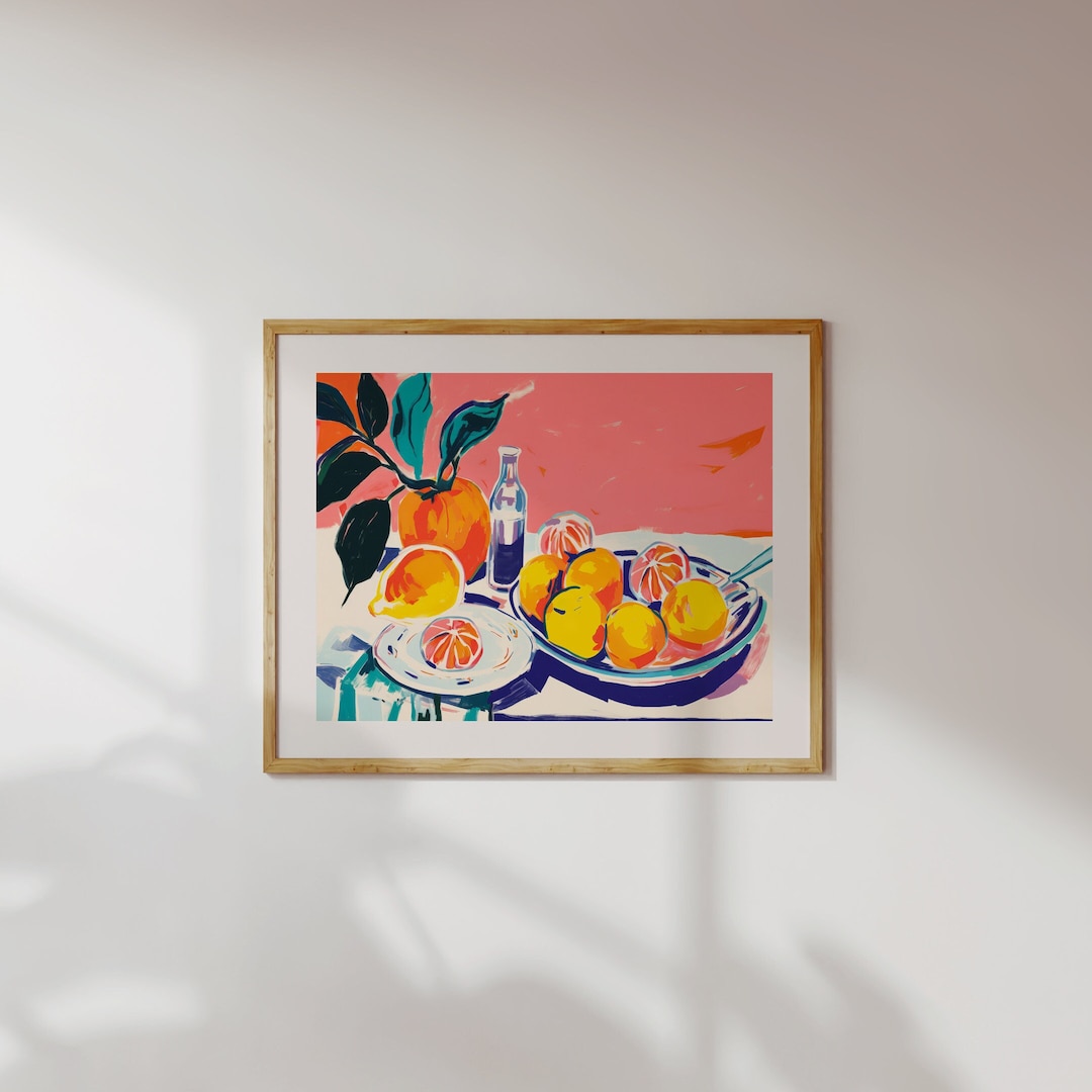 Orange Print, Digital Art Download, Horizontal Wall Art, Orange Still ...