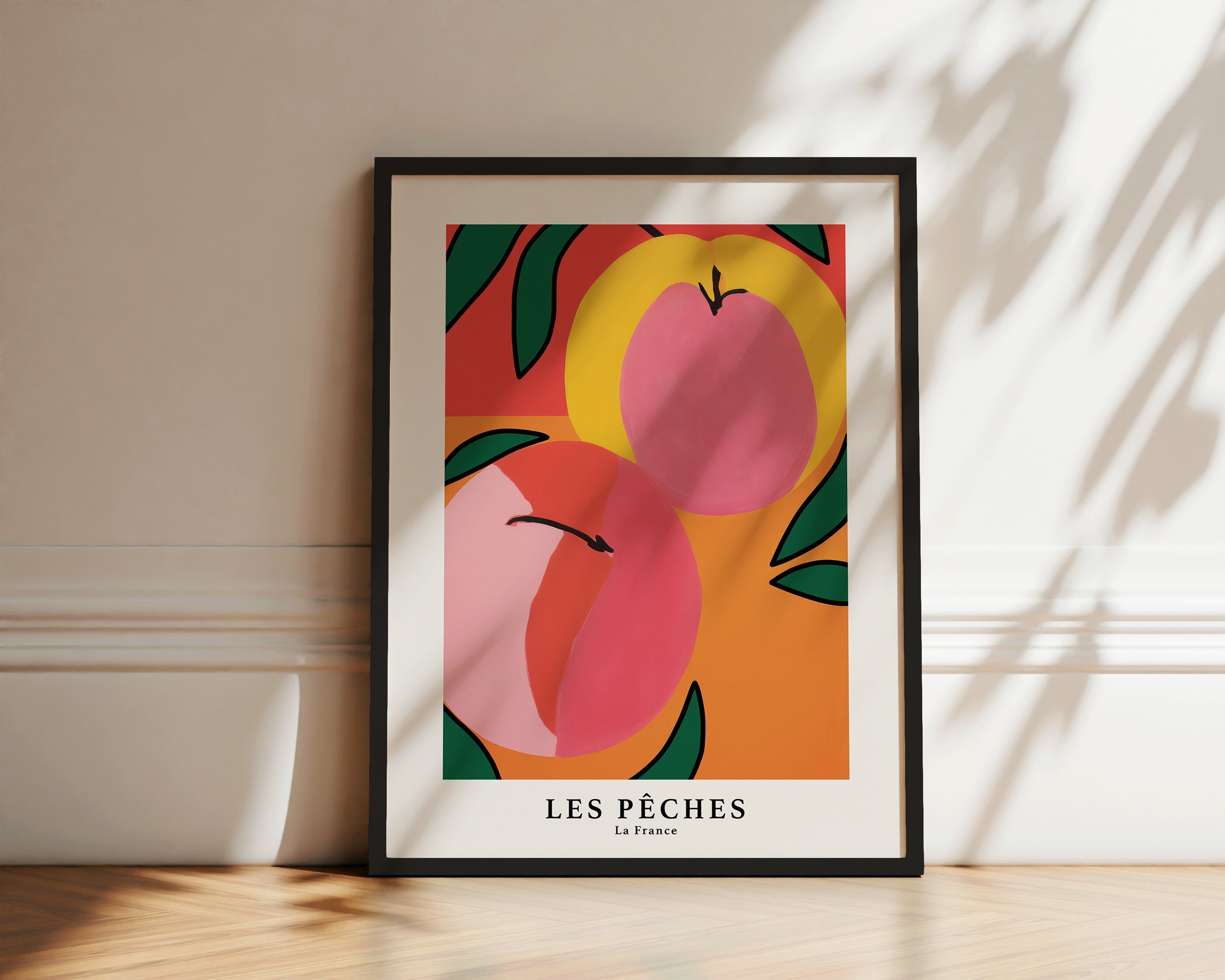 Peach Print Digital Art Download Peach Fruit Market - Etsy