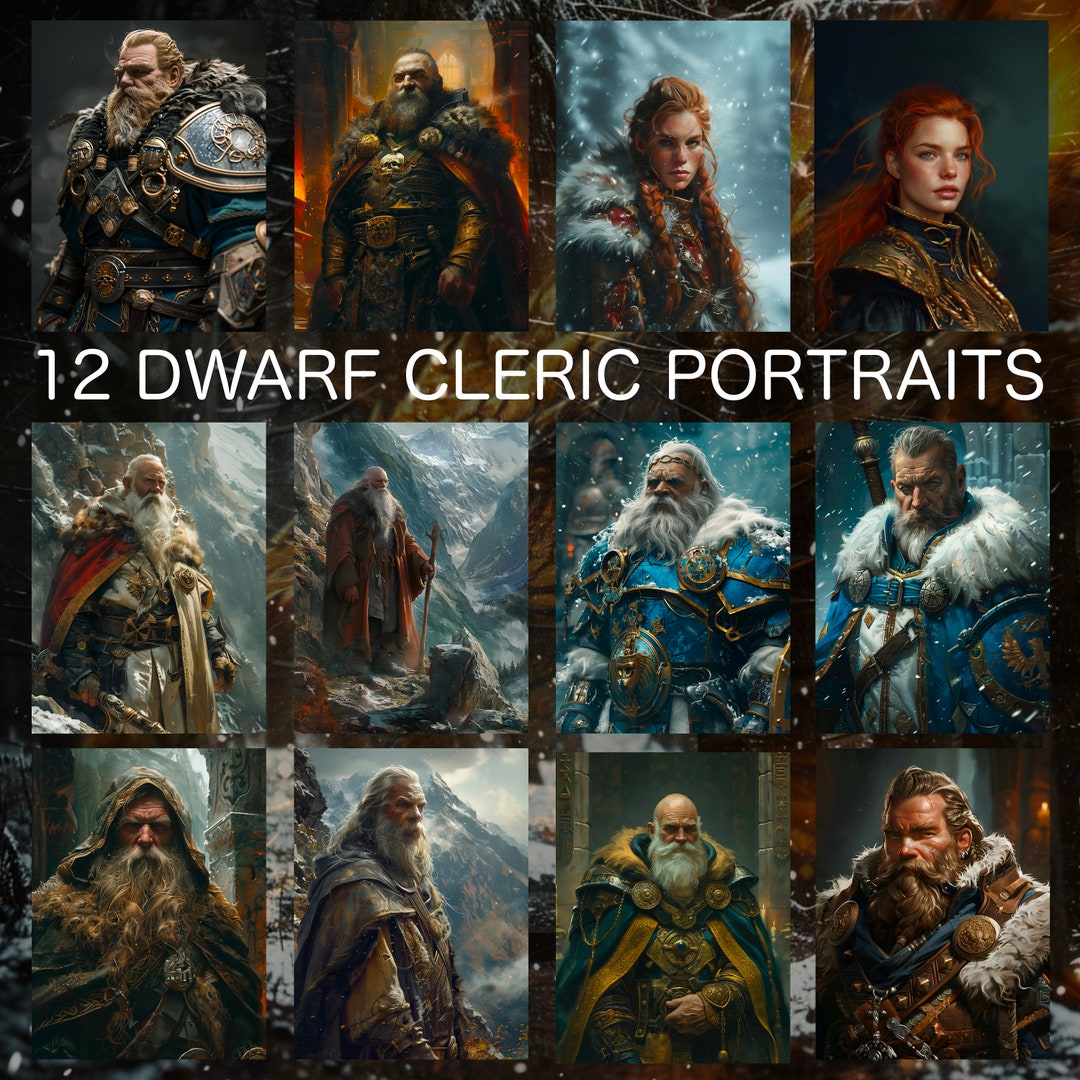 Dwarf Cleric Portraits | 12 Pack | Dnd | Fantasy - Etsy