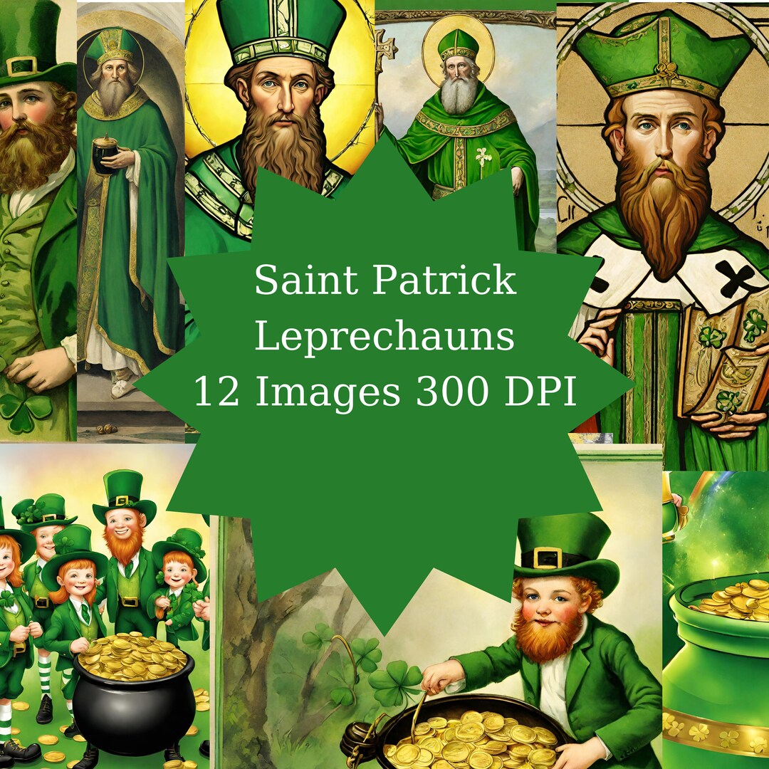 Celebrate March 17 With Saint Patrick, Clip Art, Collage, Decoupage ...