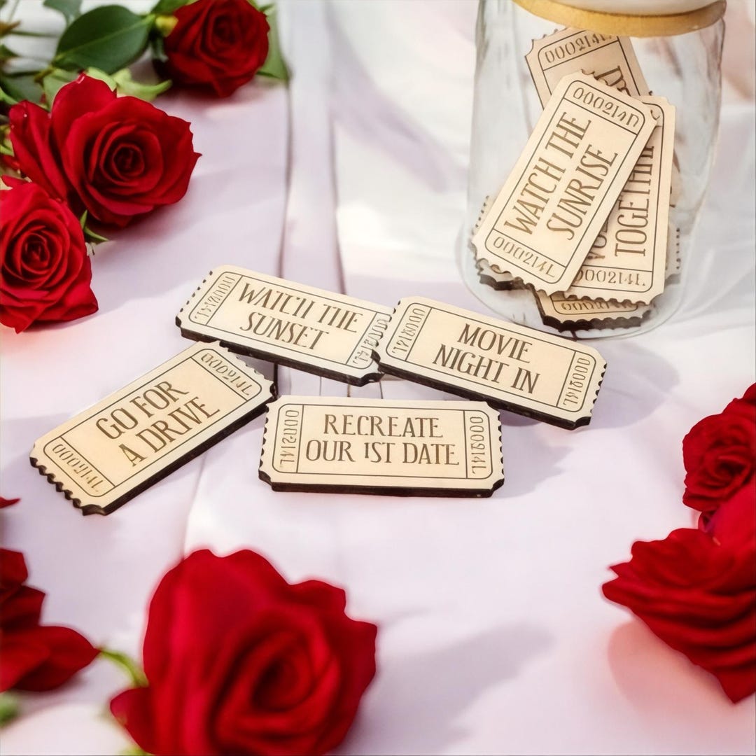 Date Night Ideas Jar Ticket Tokens for Valentines Day, Wedding Gift ...