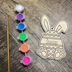 Personalized Easter Egg Bunny Coloring DIY Set - Etsy