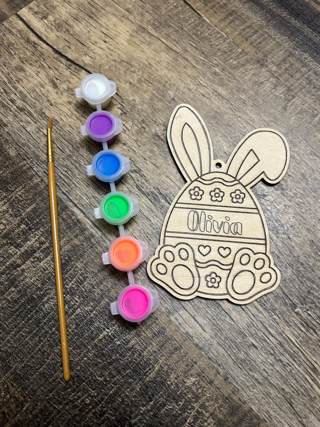 Personalized Easter Egg Bunny Coloring DIY Set - Etsy