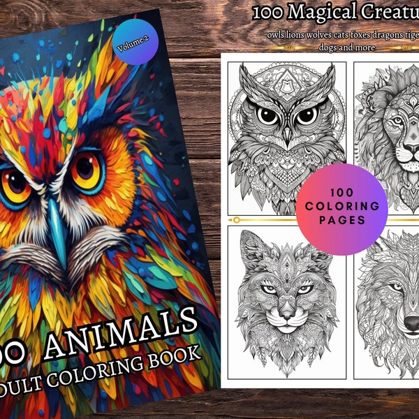 Magical Creatures Coloring Book - Etsy