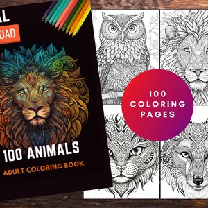Whimsical Animals and Scenes Fantasy Coloring Book 50 Digital Coloring ...