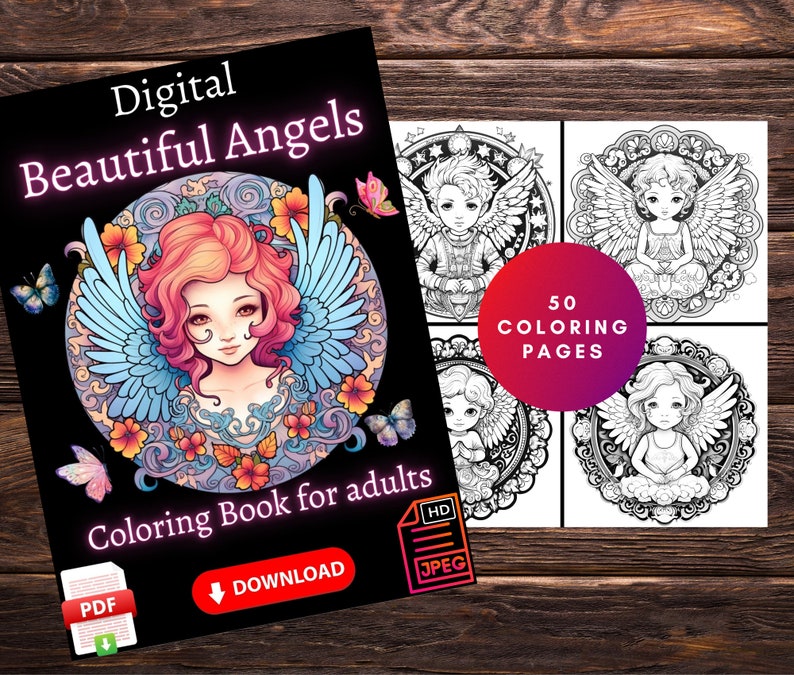 Beautiful Angels Coloring Book for Adult - Etsy