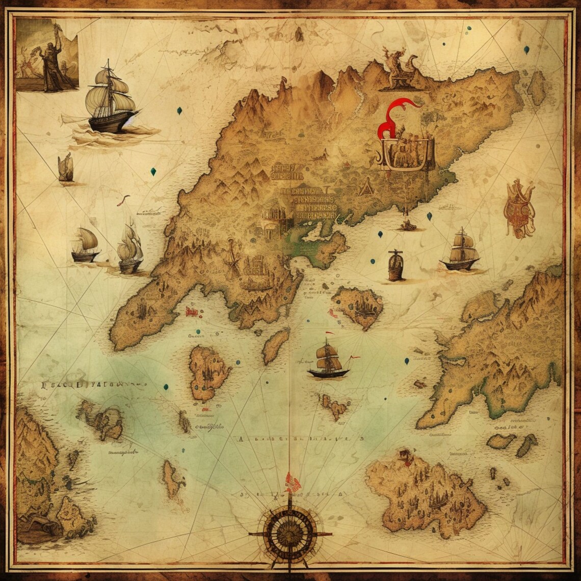 Fantasy Vintage Map Craft Paper - Etsy