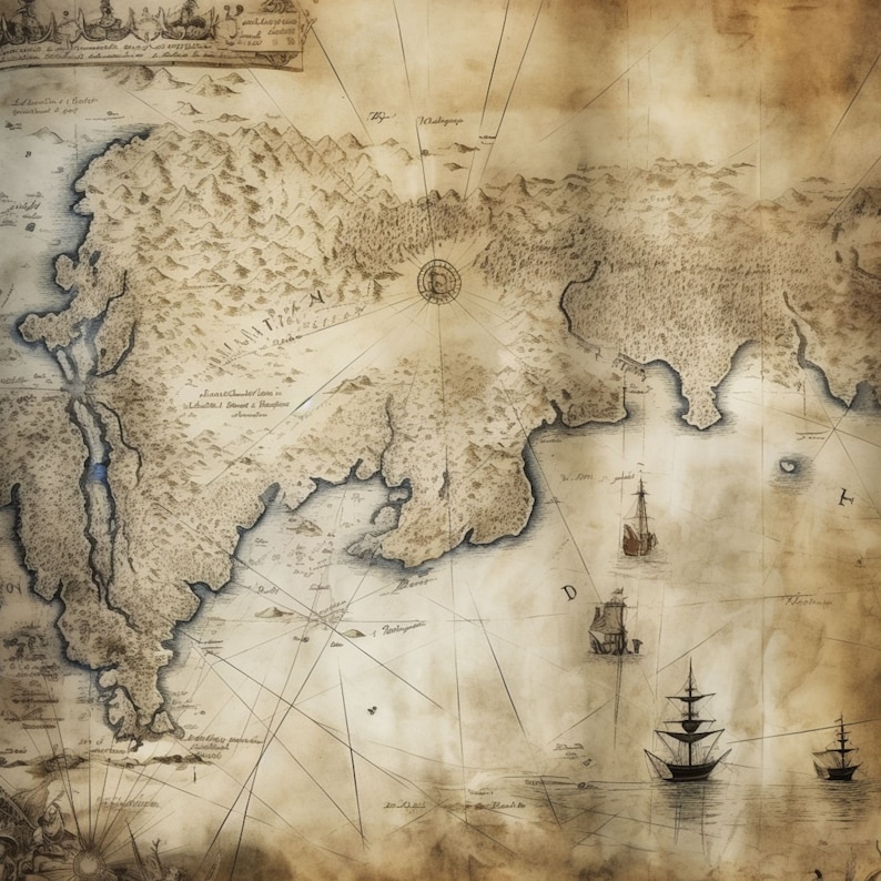 Fantasy Vintage Map Craft Paper - Etsy