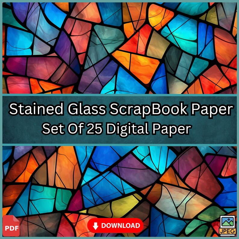 Stained Glass Scrapbook 25 Unique Decorative Paper for Junk Journals ...