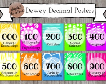Dewey Decimal Printable Posters for Library | Nonfiction Posters ...