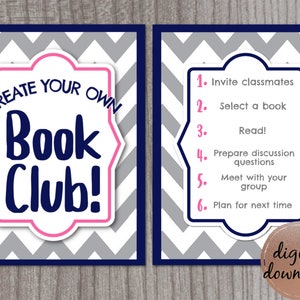 Book Club Printable for School Library or Classroom | Library Posters ...