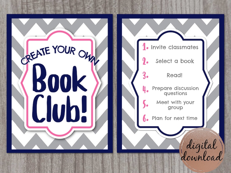 Book Club Printable for School Library or Classroom | Library Posters ...