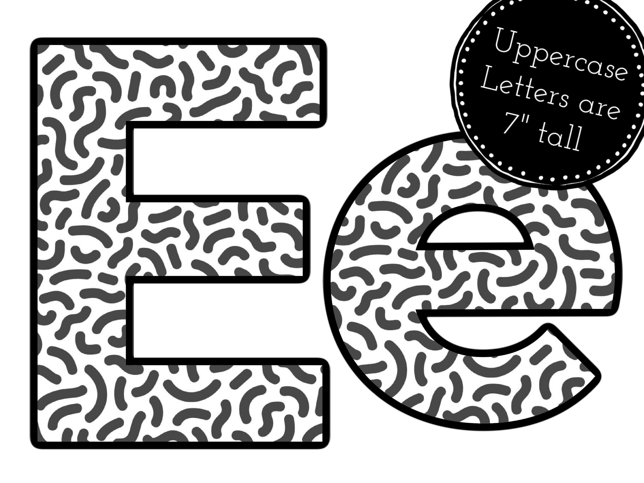 Printable Bulletin Board Letters And Numbers Print And Cut Pattern