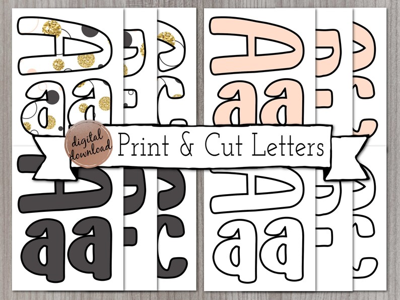 Printable Bulletin Board Letters and Numbers Print and Cut - Etsy