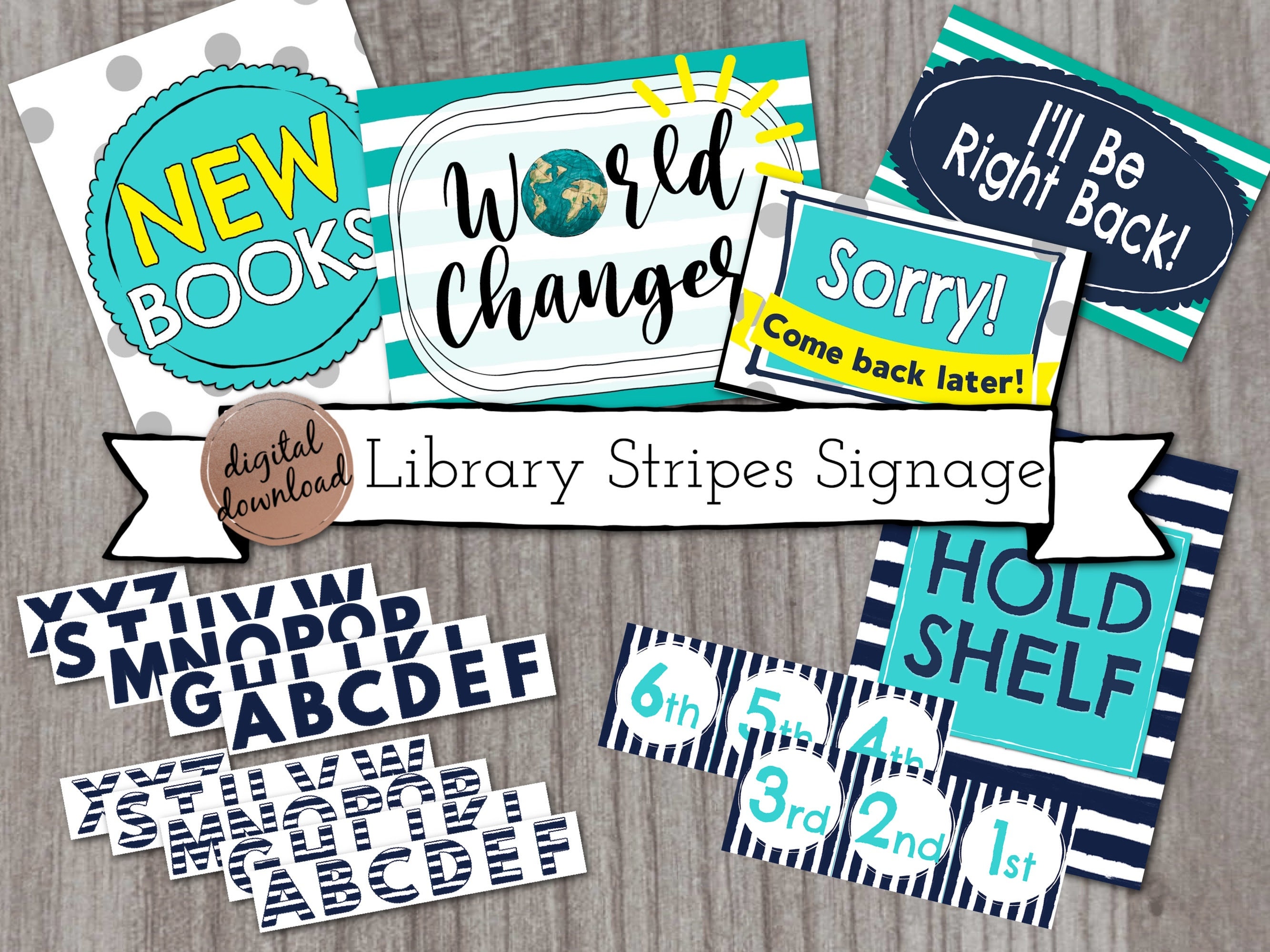 Printable Bundle for School or Classroom Library | Library Decor ...