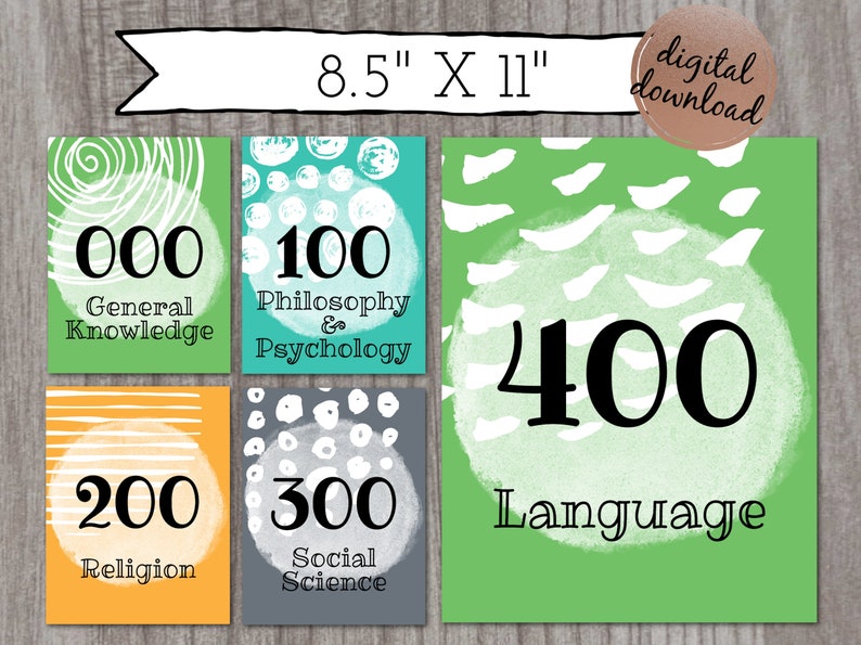 Dewey Decimal Posters | 10 Printable Posters With Call Numbers ...