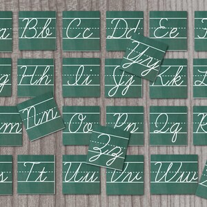 Cursive Handwriting Alphabet Chalkboard Printable Posters | Farmhouse ...
