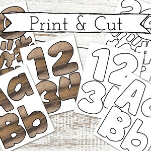 Rustic Printable Letters and Numbers for Bulletin Boards | Print and ...