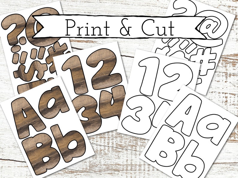 Rustic Printable Letters and Numbers for Bulletin Boards | Print and ...