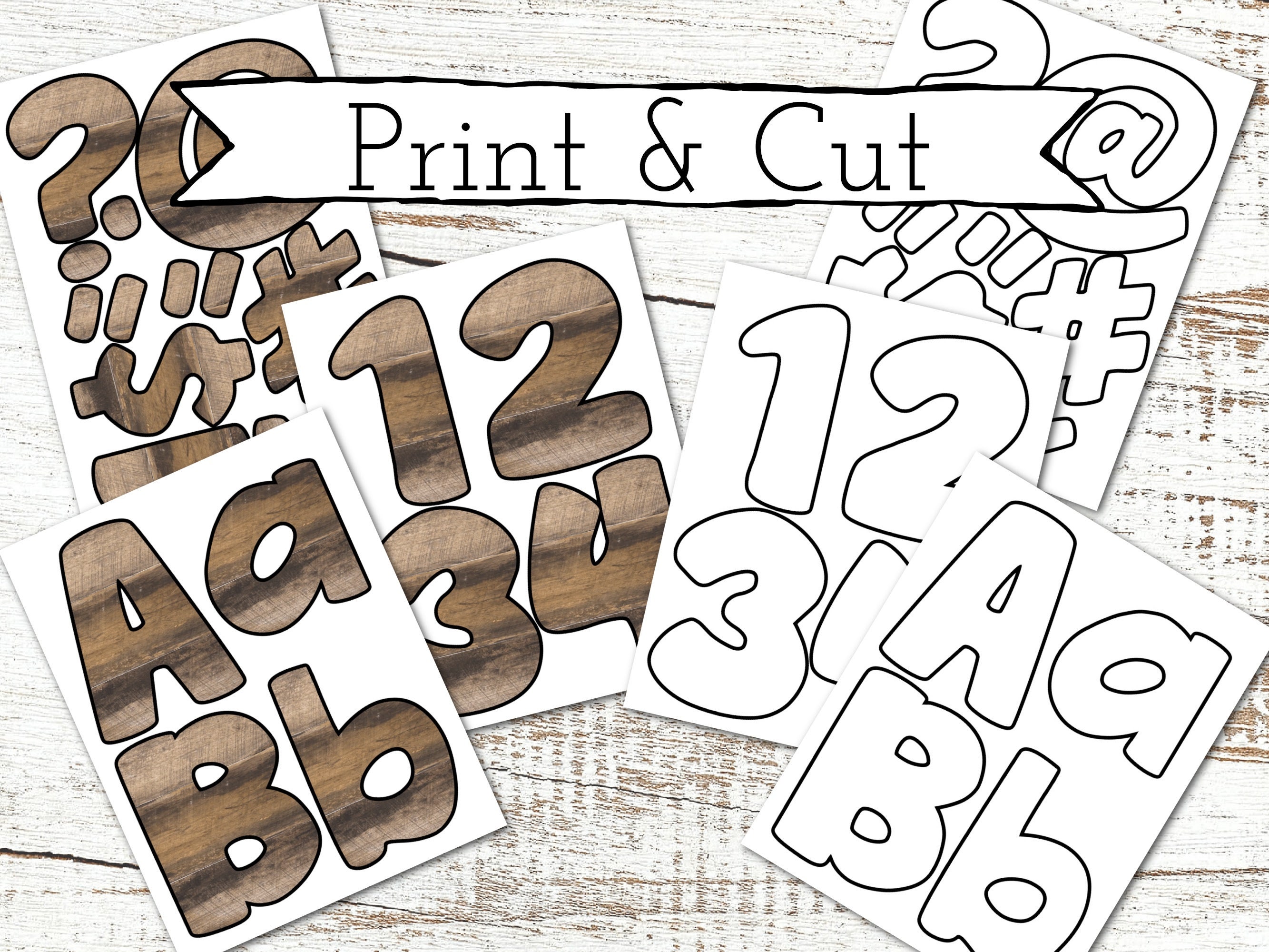 Rustic Printable Letters and Numbers for Bulletin Boards | Print and ...