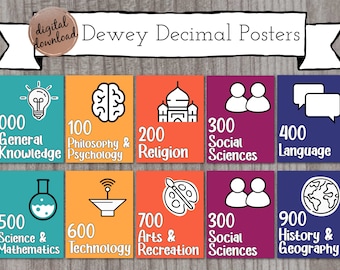 Dewey Decimal Printable Posters for Library | Library Signs | Library ...