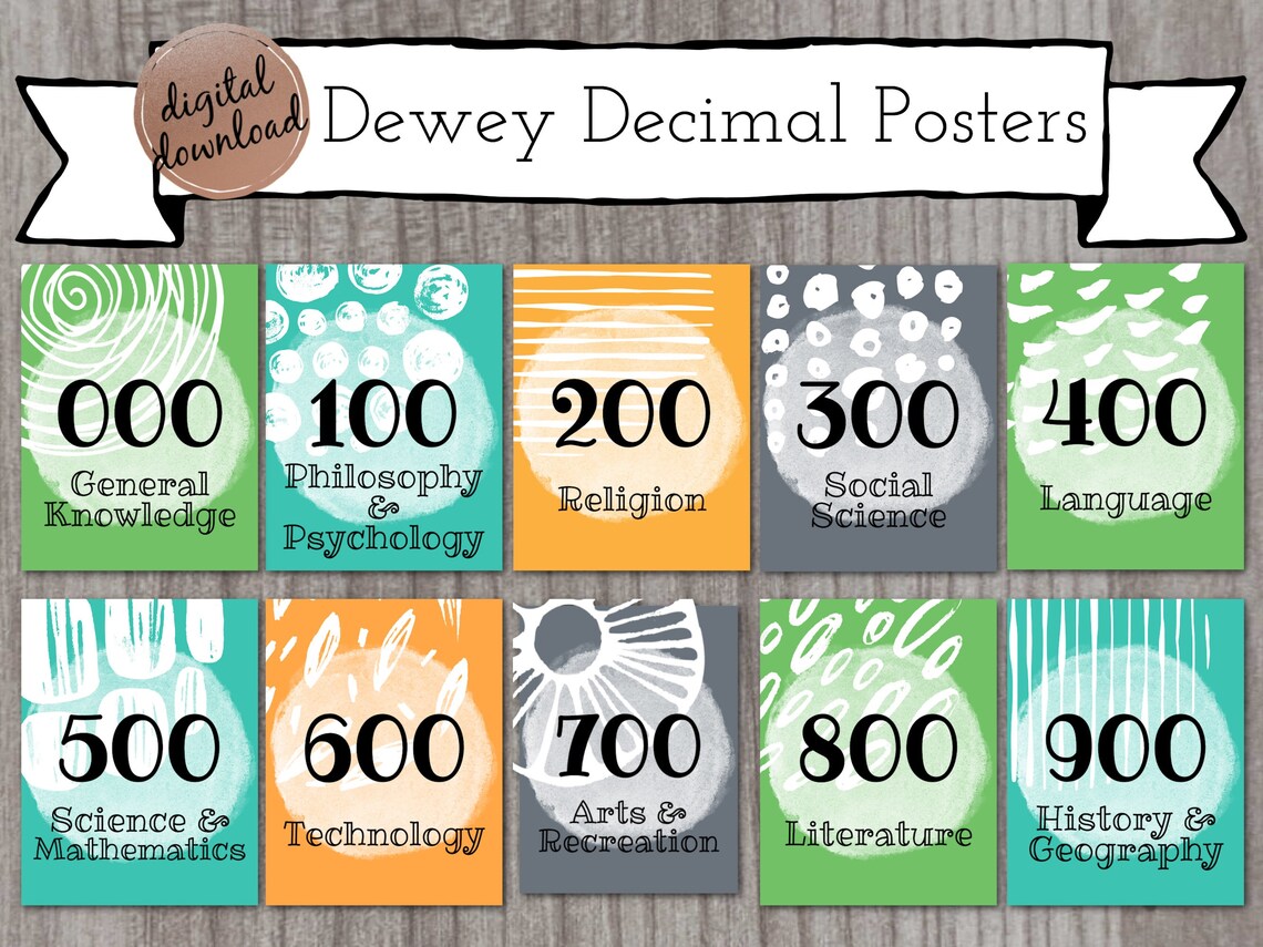 Dewey Decimal Posters | 10 Printable Posters With Call Numbers ...