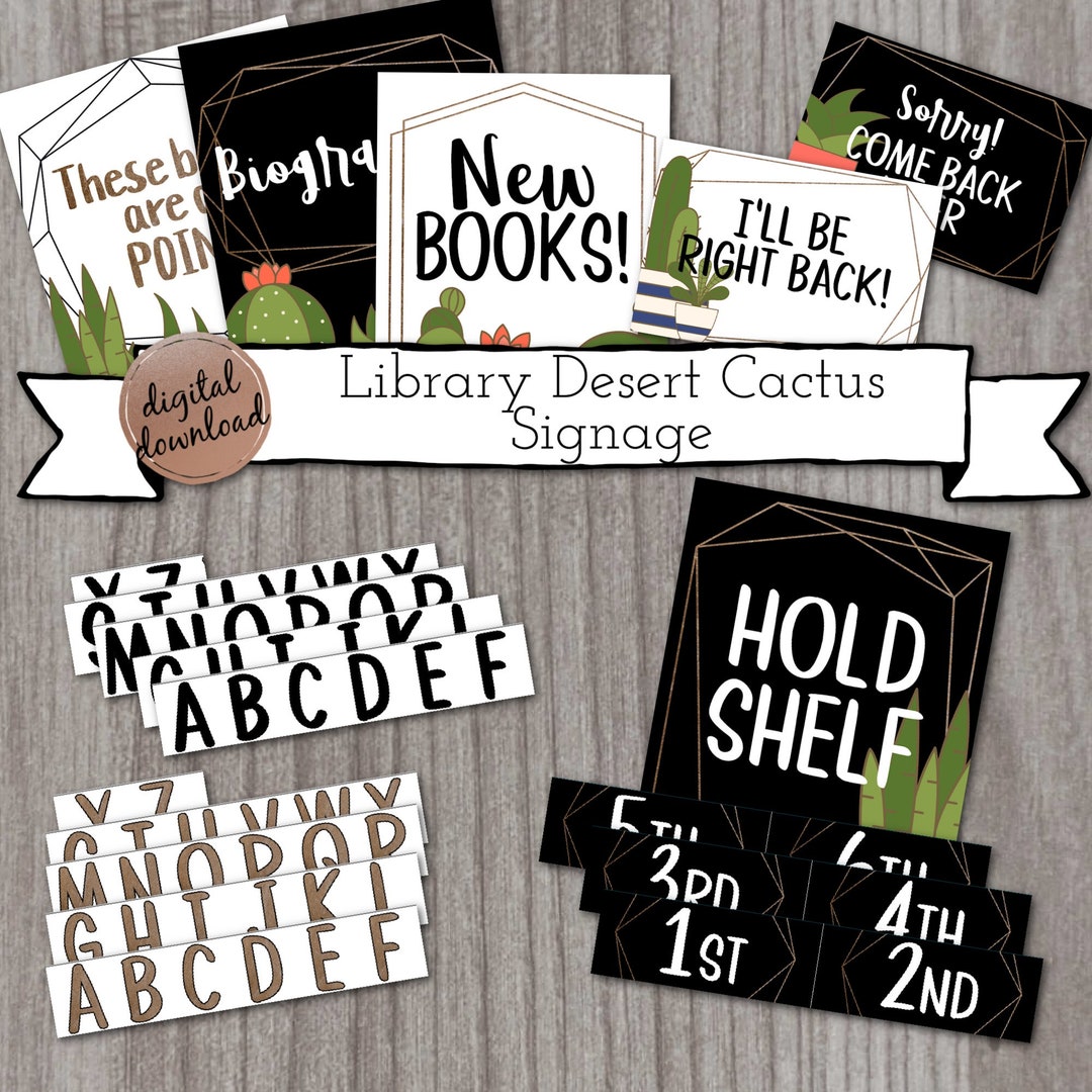 Desert Cactus Sign Bundle for School or Classroom Library - Etsy