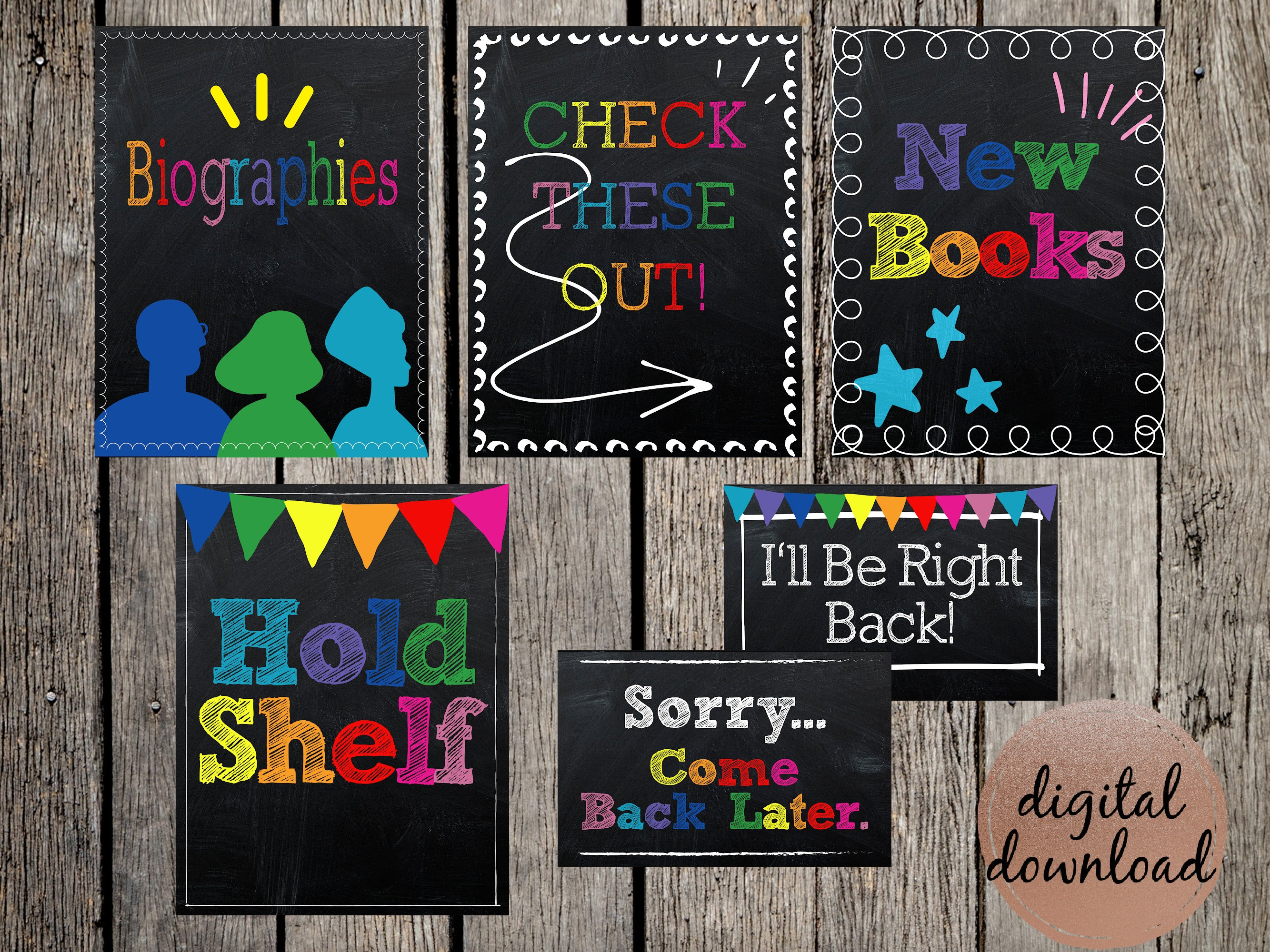 Chalkboard Sign Bundle for School or Classroom Library | Library ...