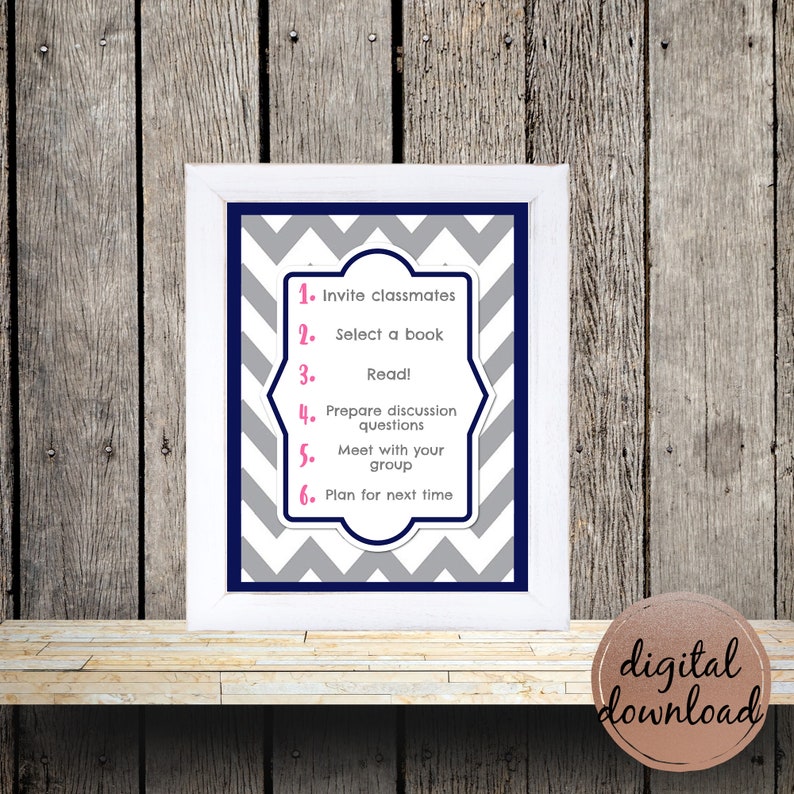 Book Club Printable for School Library or Classroom Library - Etsy