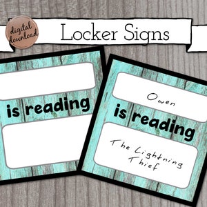 Reading Locker Sign | Reading Printable | Classroom Decor | Library ...