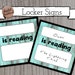 Reading Locker Sign | Reading Printable | Classroom Decor | Library ...