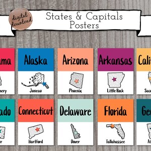 U.S. States and Capitals Posters | Classroom Decor | Includes Full and ...