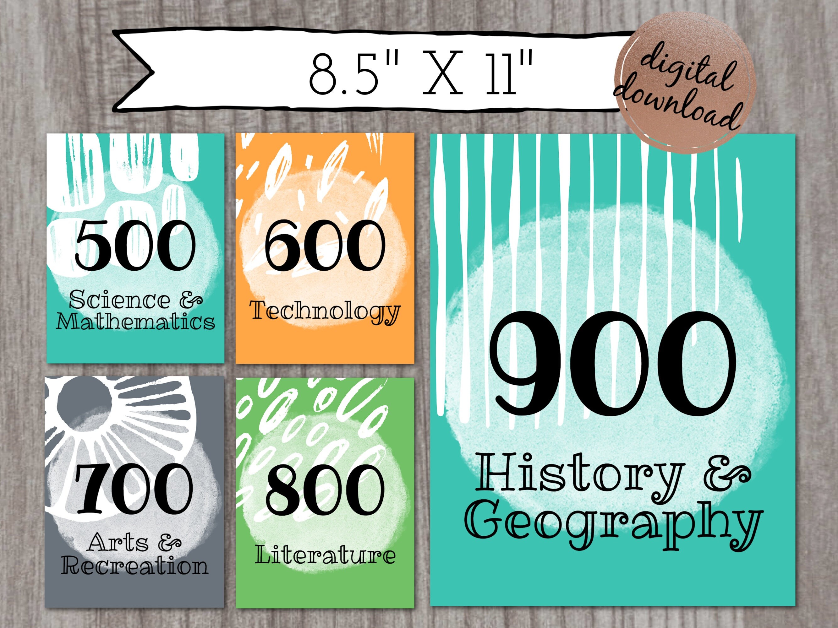Dewey Decimal Posters | 10 Printable Posters With Call Numbers ...