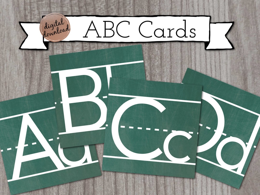 Handwriting Alphabet Chalkboard Printable Posters | Farmhouse Classroom ...