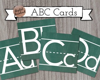 Cursive Handwriting Alphabet Chalkboard Printable Posters | Farmhouse ...