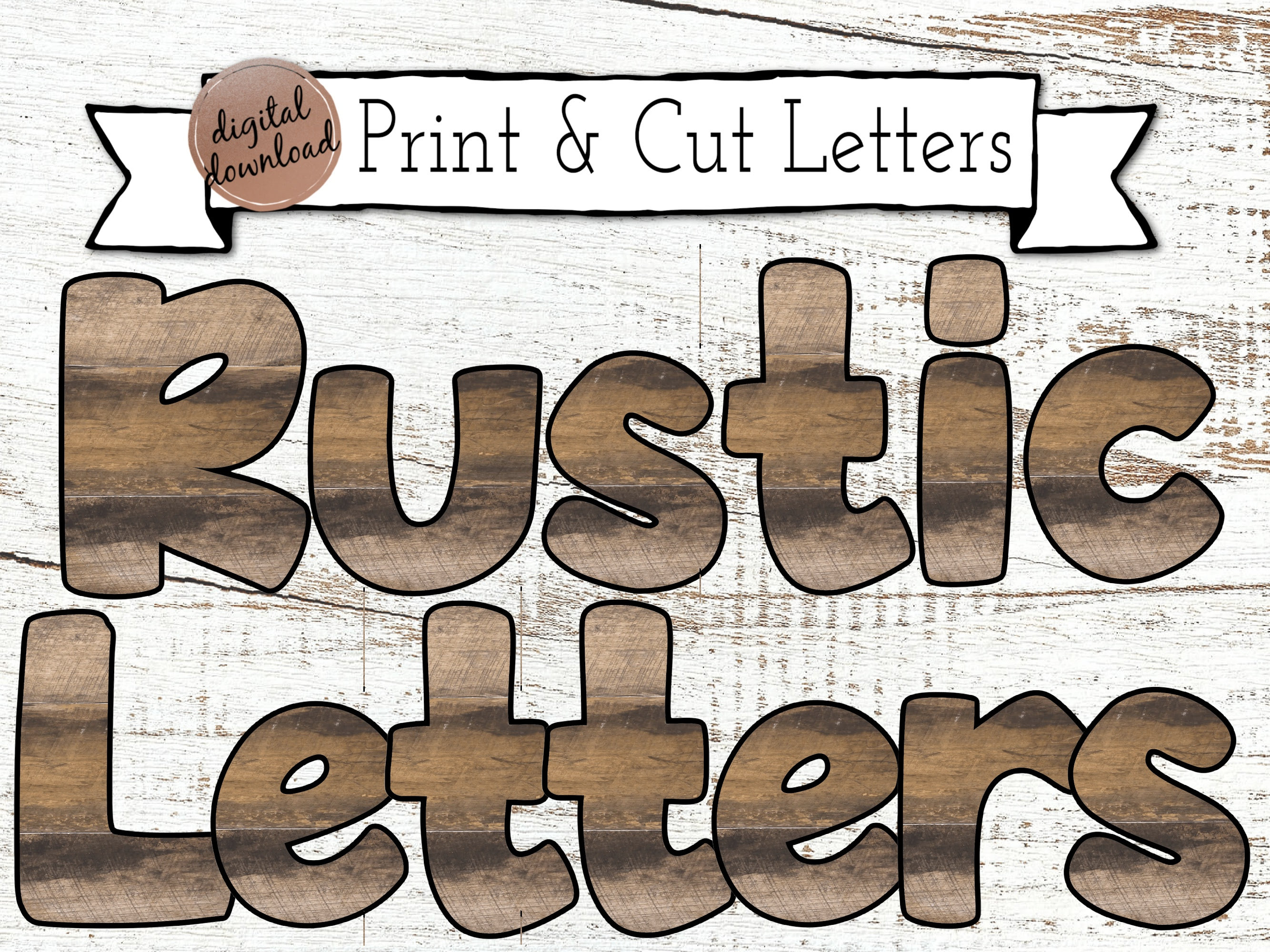 Rustic Printable Letters and Numbers for Bulletin Boards | Print and ...