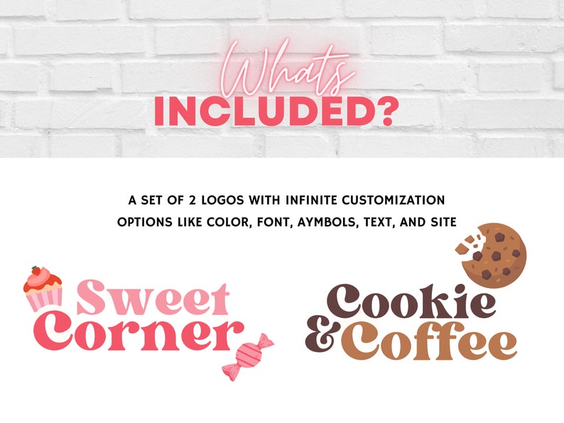 Set of 2 Bakery Business Logos, the Petite Bakery Logo, Digital Logo ...