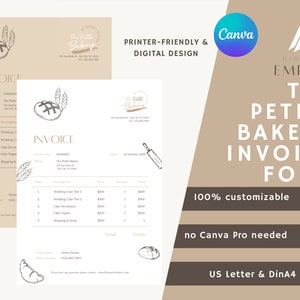 Home Bakery Invoice Form Template Custom Business Invoice Custom Order ...