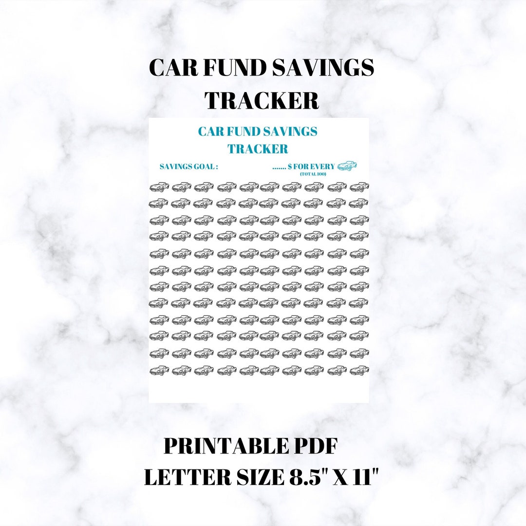 Car Saving Tracker Printable,savings Tracker, Car Fund Savings Tracker ...