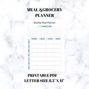 Meal Planner and Groceries Planner, Weekly Menu Planner, Meal Prep ...