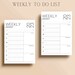 Weekly to Do List Printable, Weekly Task List Template, Weekly Planner ...