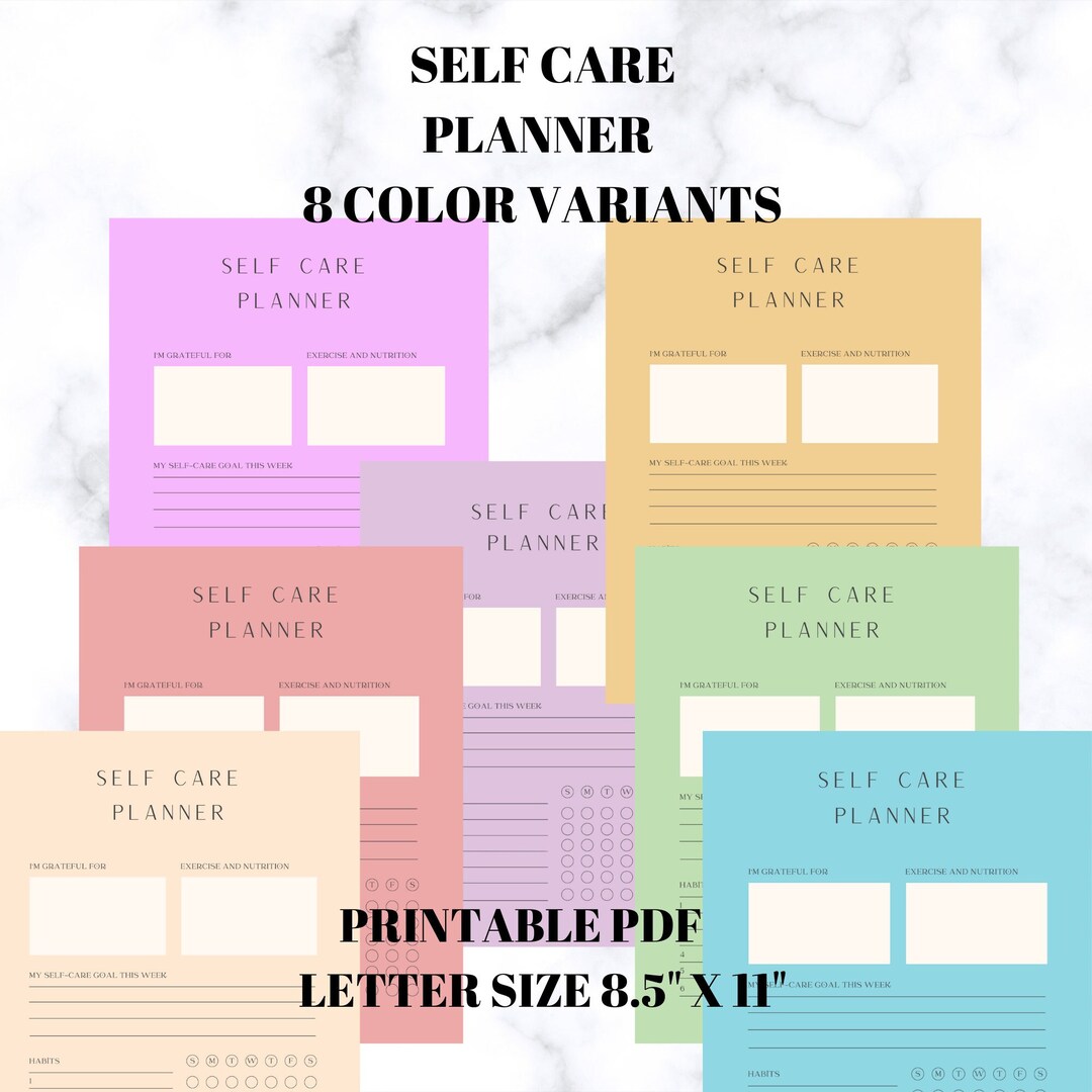 Self Care Planner Self Care Journal PDF, Nutrition, Exercise, Self Care ...