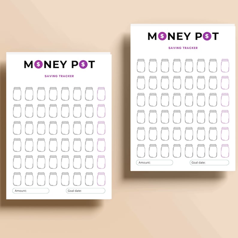 Money Savings Trackers Printable Saving Challenges Budget - Etsy
