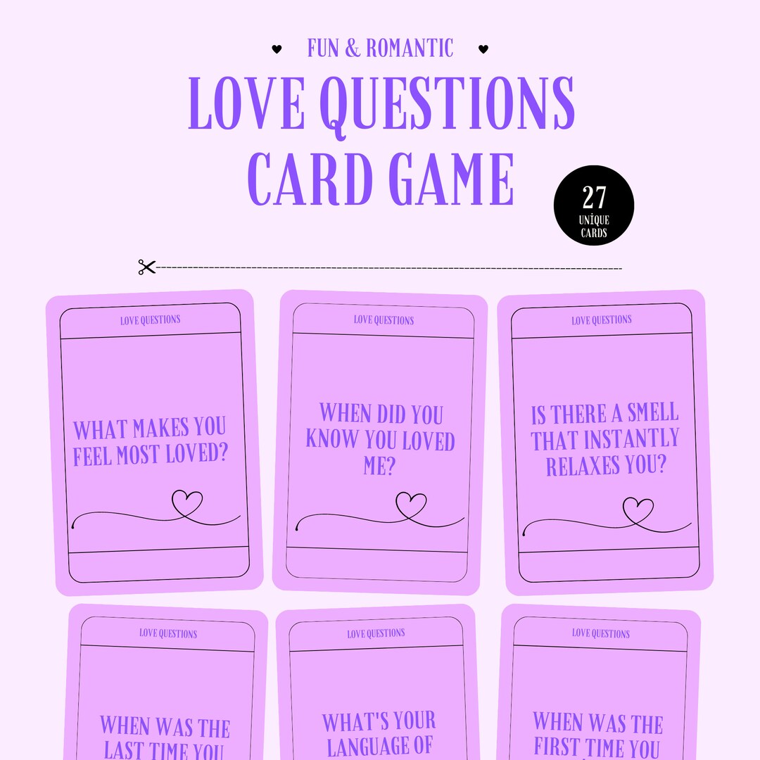 Printable Love Question Card, Relationship Questions, Couple ...