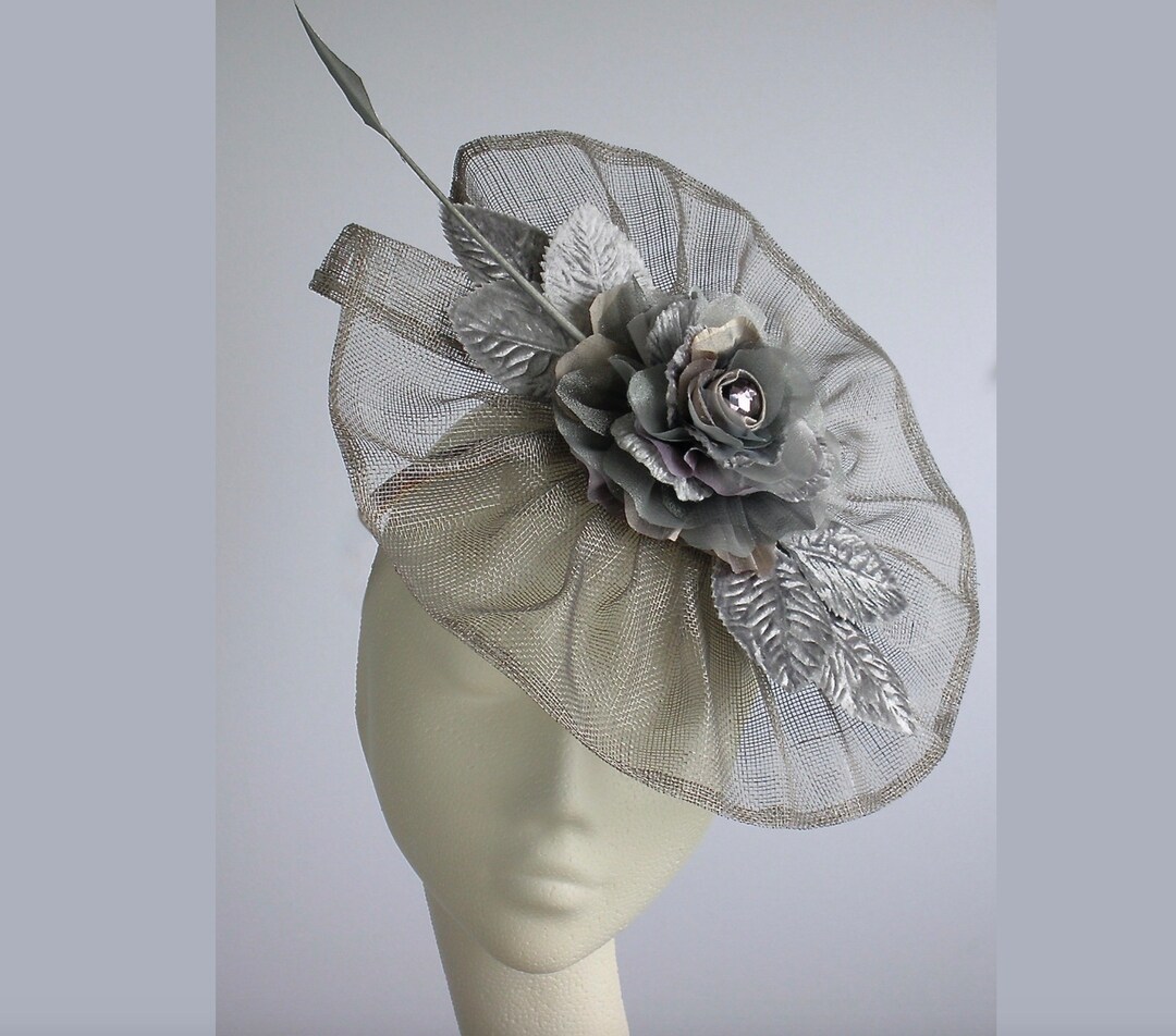SILVER ROSE Fascinator DISC Hat Handmade by Sarah Crozier for - Etsy