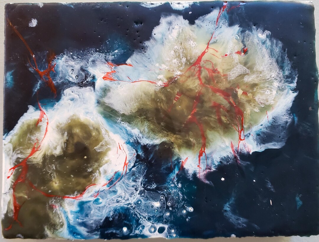 Abstract Island Shoreline Encaustic Painting - Etsy