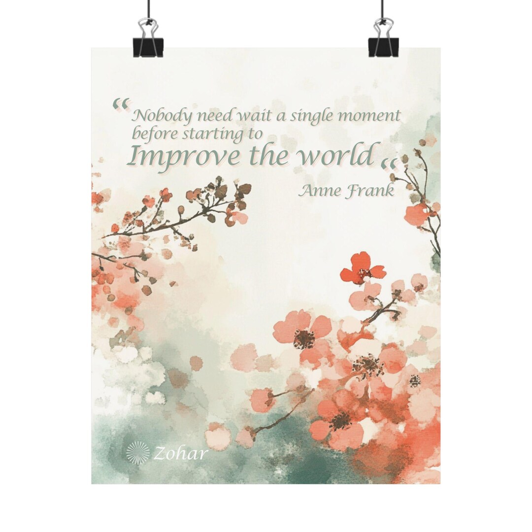 Anne Frank Quote Poster: Inspirational Wall Art for Home, Office ...